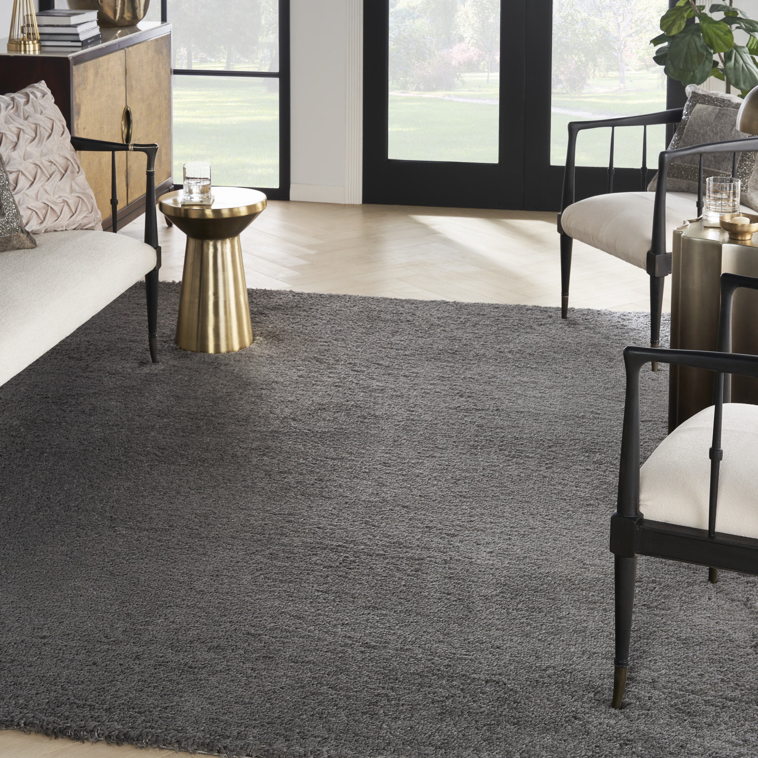 Nourison Dreamy Shag DRS05 Area Rug, Grey, 6'7" x 9'2" - Contemporary ...