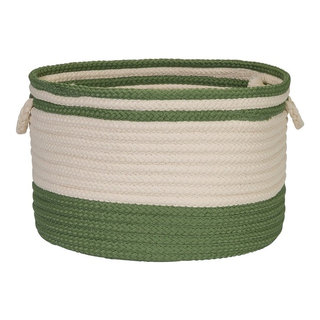 Bar Harbor Moss Green Band Basket, 18"x18"x12", 18"x12" - Contemporary ...