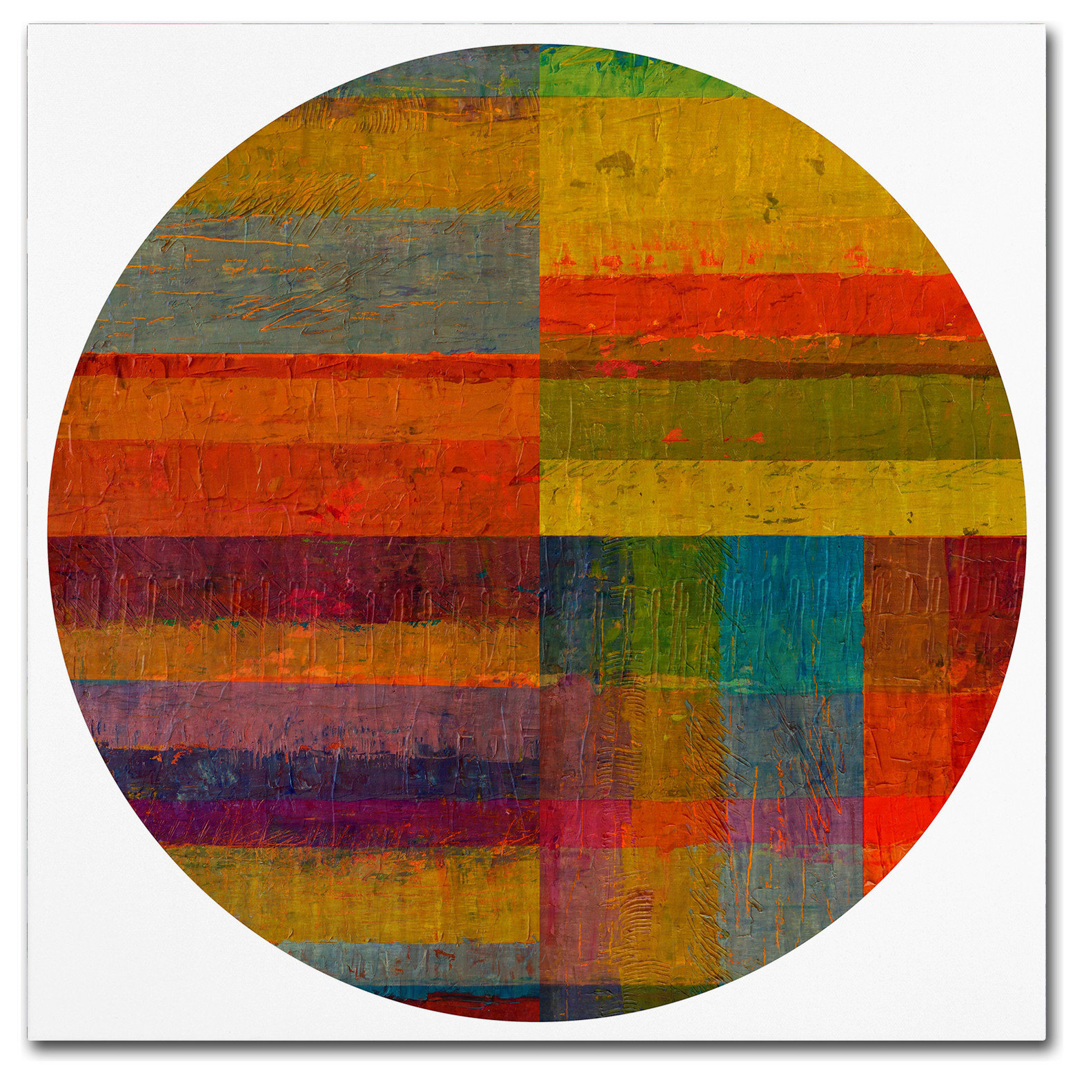 Michelle Calkins 'Round 4.0' Canvas Art, 18x18 - Traditional - Prints ...