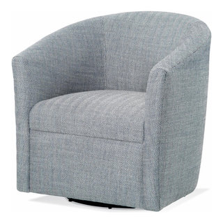 Modern Fabric Swivel Accent Chair with Herringbone Patterned Seat ...