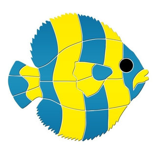Bottom Fish Ceramic Swimming Pool Mosaic, 9"x8" - Beach Style - Accent ...
