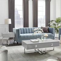 Posh Living Mano 2-Drawers Stainless Steel Base Coffee Table - Black ...