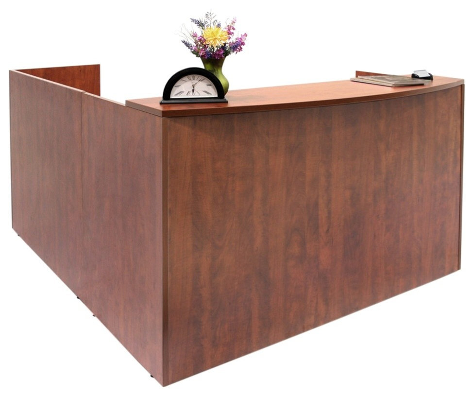Legacy Box File/File Pedestal Reception Desk, Cherry - Transitional ...