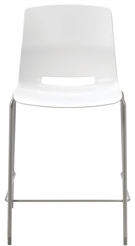 Olio Designs Lola 25" Plastic Stackable Counter Stool in White - Midcentury - Bar Stools And ...