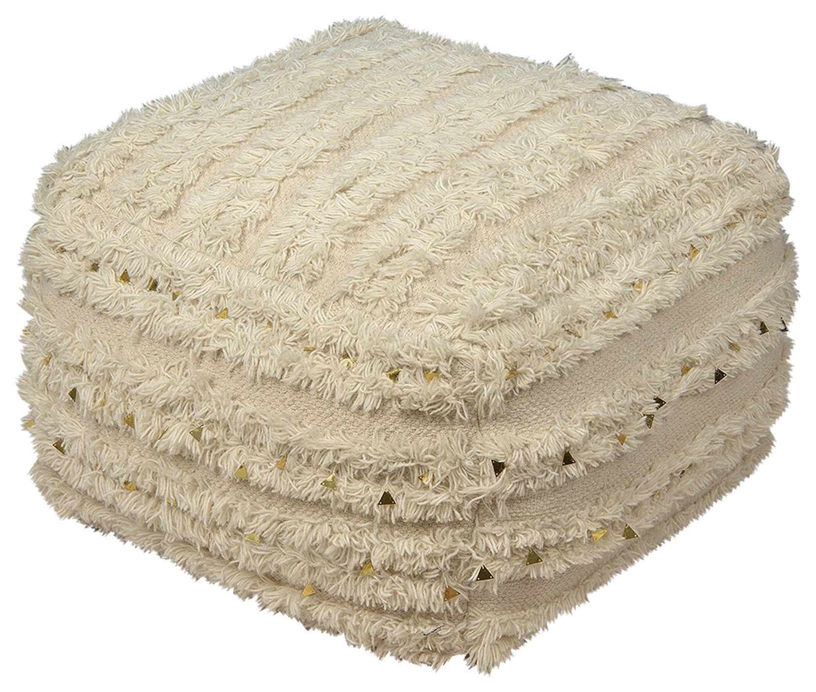 Shaggy Gold Sequin Pouf - Contemporary - Floor Pillows And Poufs - by ...