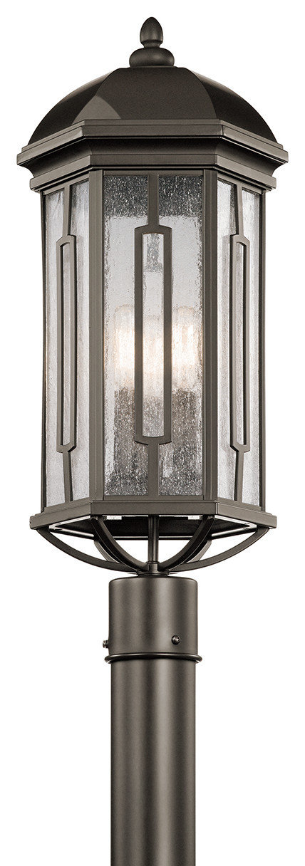 Galemore 3-Light Incandescent Outdoor Post Mount Lantern, Olde Bronze ...