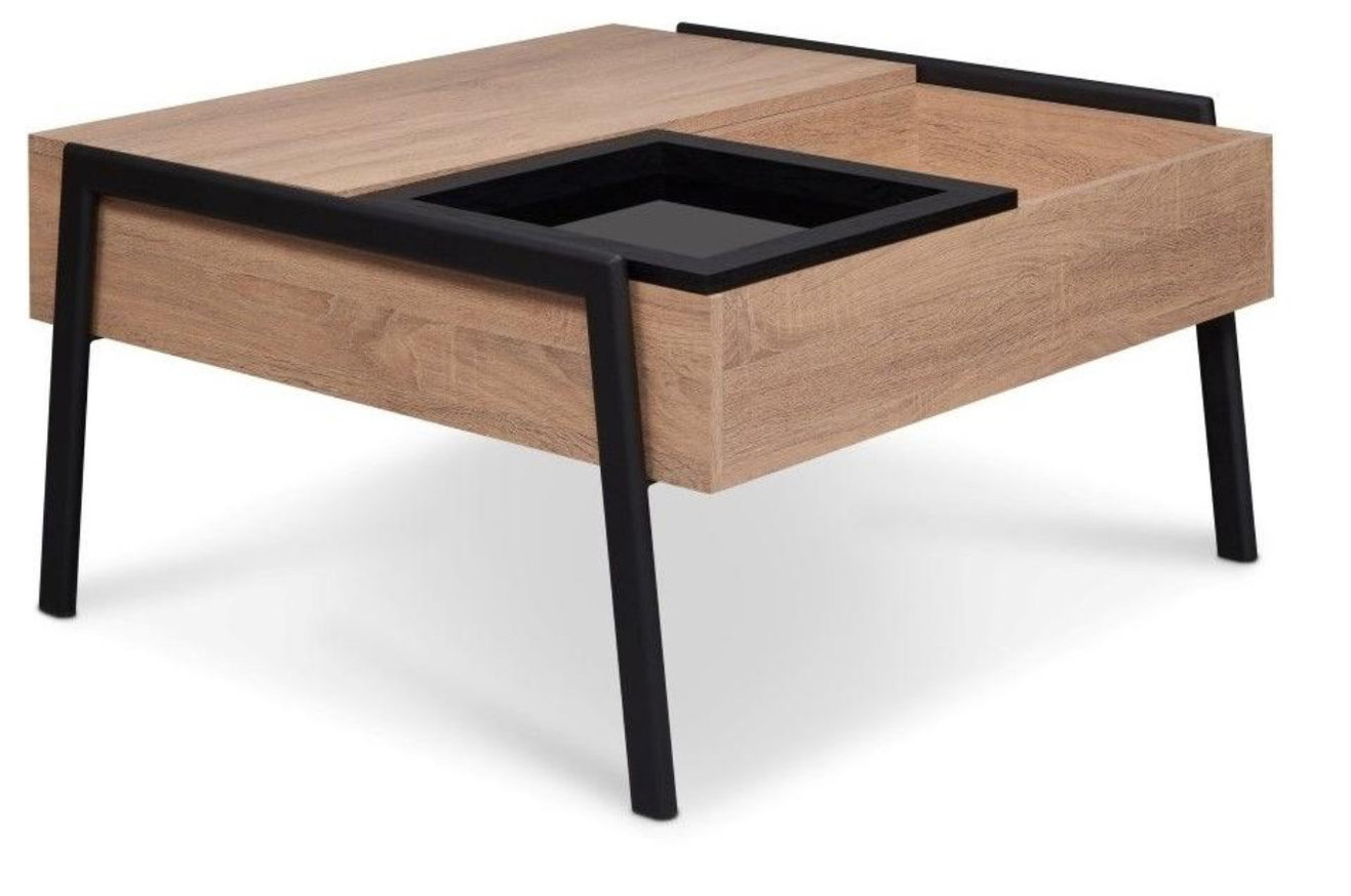 Wooden Coffee Table with Lift Top & Removable Glass Tray, Natural Brown ...