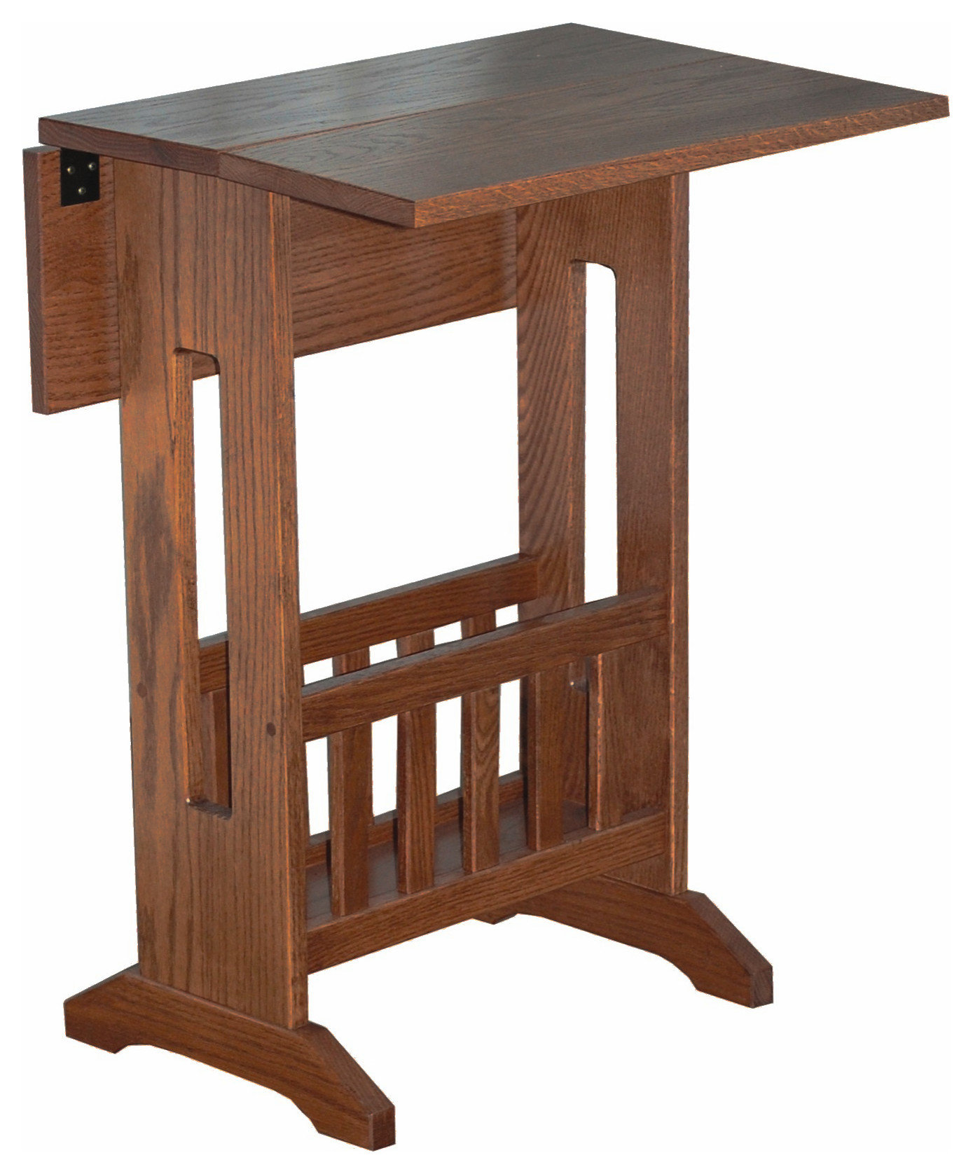 Amish Made Oak Mission-Style Drop Leaf Magazine Rack - Craftsman ...
