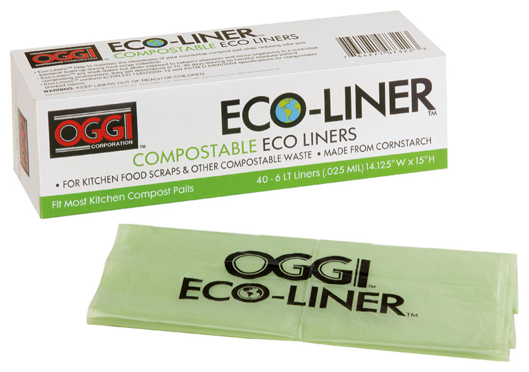 Oggi Eco-Liner Compostable Liner Bag, Set of 40 - Modern - Trash And ...