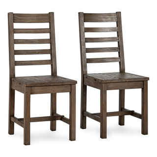 Caleb Reclaimed Pine Wood Dining Chair, Set of 2 - Rustic - Dining ...