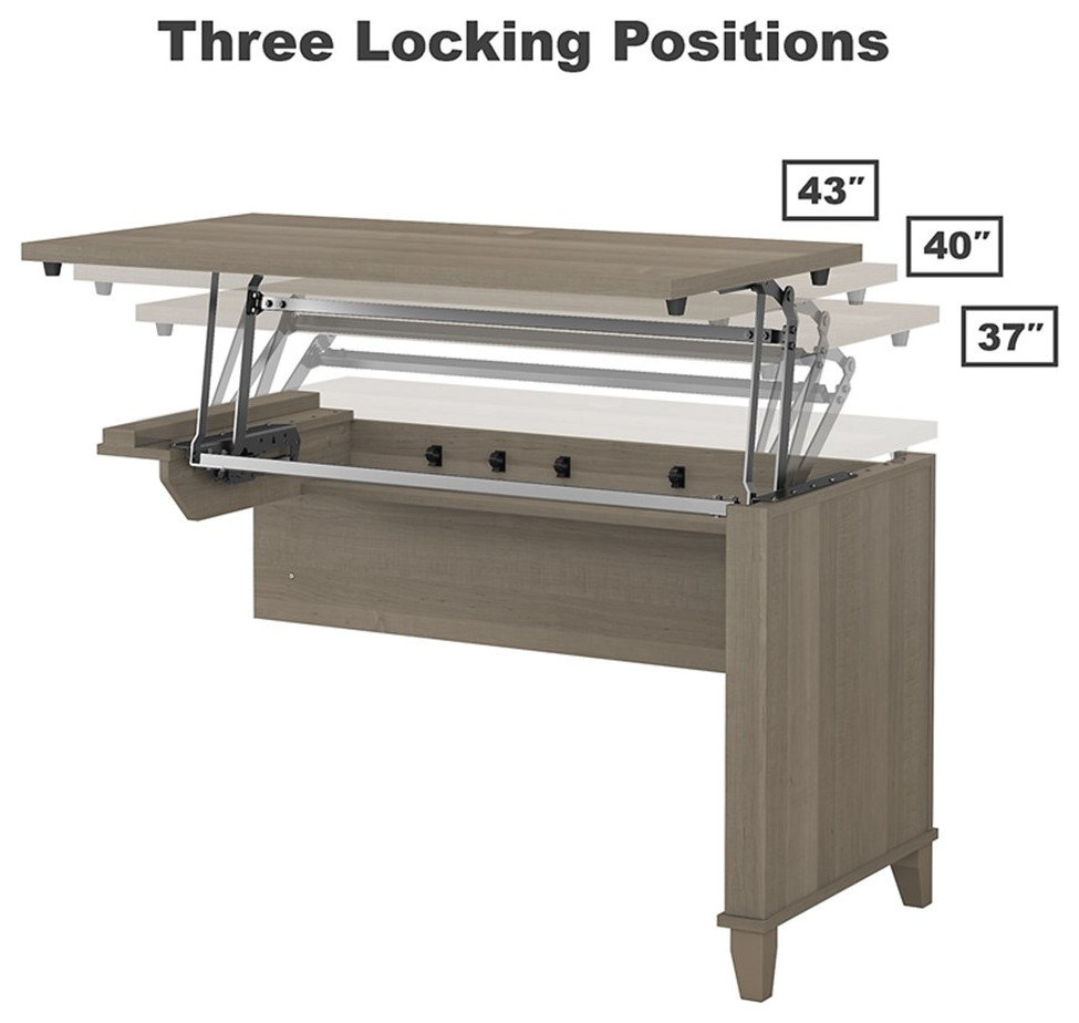 UrbanPro 72W 3 Position Sit to Stand L Desk in Ash Gray Finish ...