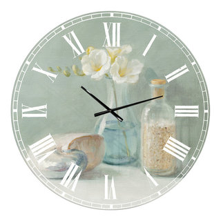 Pastel Bath Ii Nautical and Beach Oversized Metal Clock, 36x36 - Beach ...
