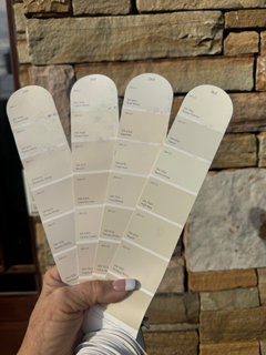 Help-exterior paint color to tone down warm stone