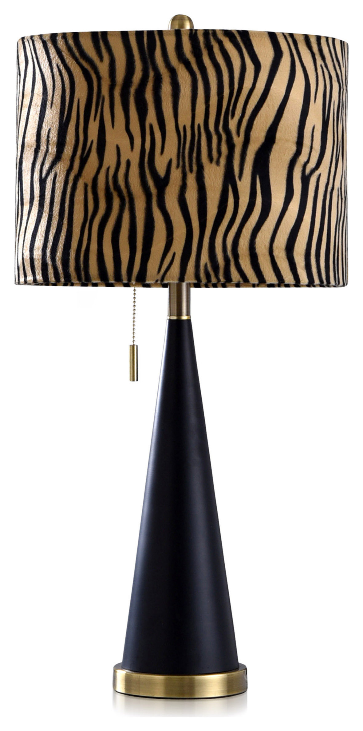 Jack Painted Table Lamp, Animal Print Single Pull Chain, Matte Black ...