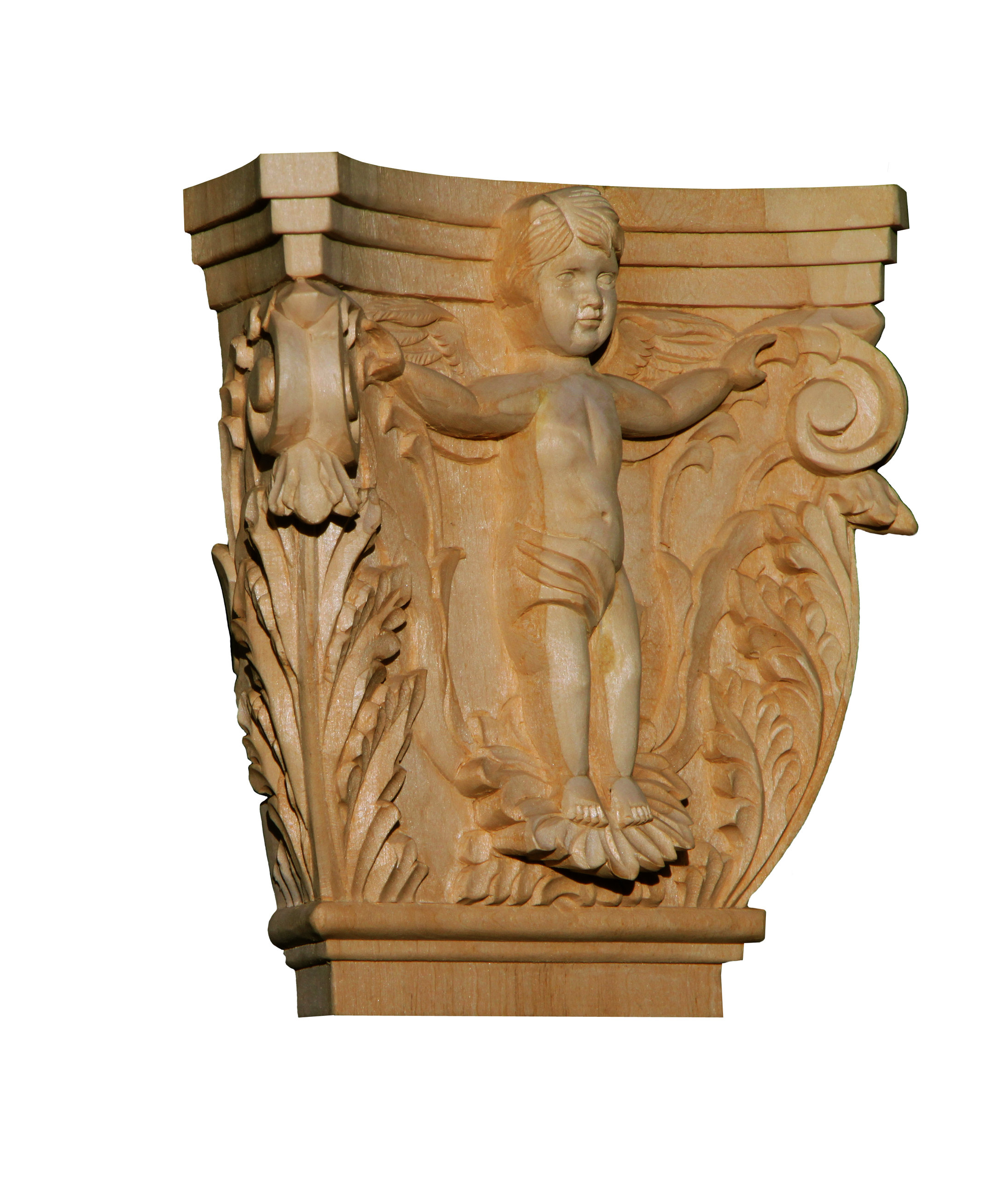 Hand Carved Angel Capital, Maple - Traditional - Columns And Capitals ...