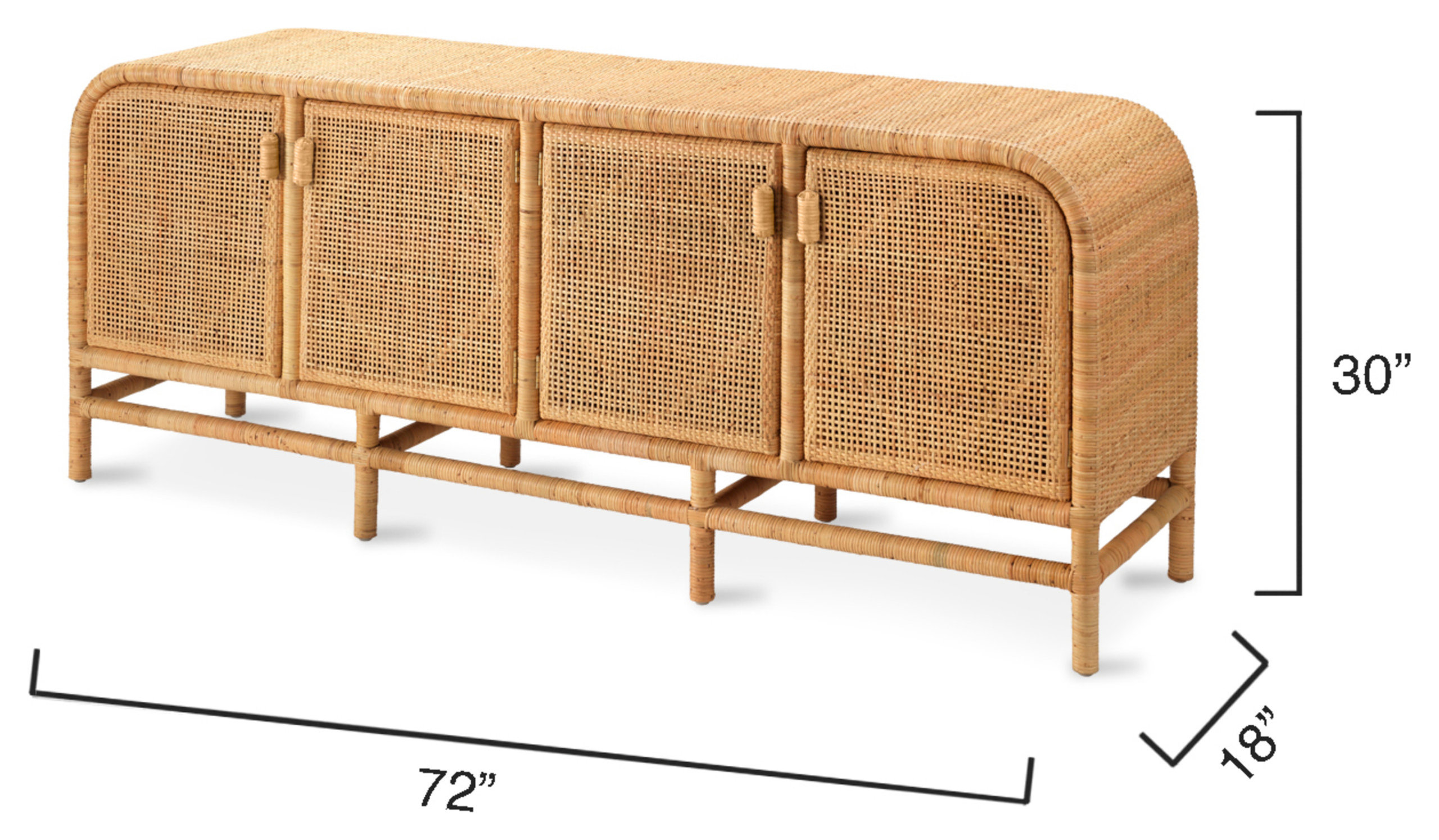 Santa Monica Four Door Rattan Sideboard - Tropical - Buffets And Sideboards - by Jamie Young ...