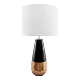 Nuloom Sarah Ceramic Linen Shade Table Lamp, 25", 25" - Contemporary ...