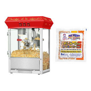 Countertop Popcorn Machine 3 Gal Popper, 8oz Kettle, 5 All-In-One ...