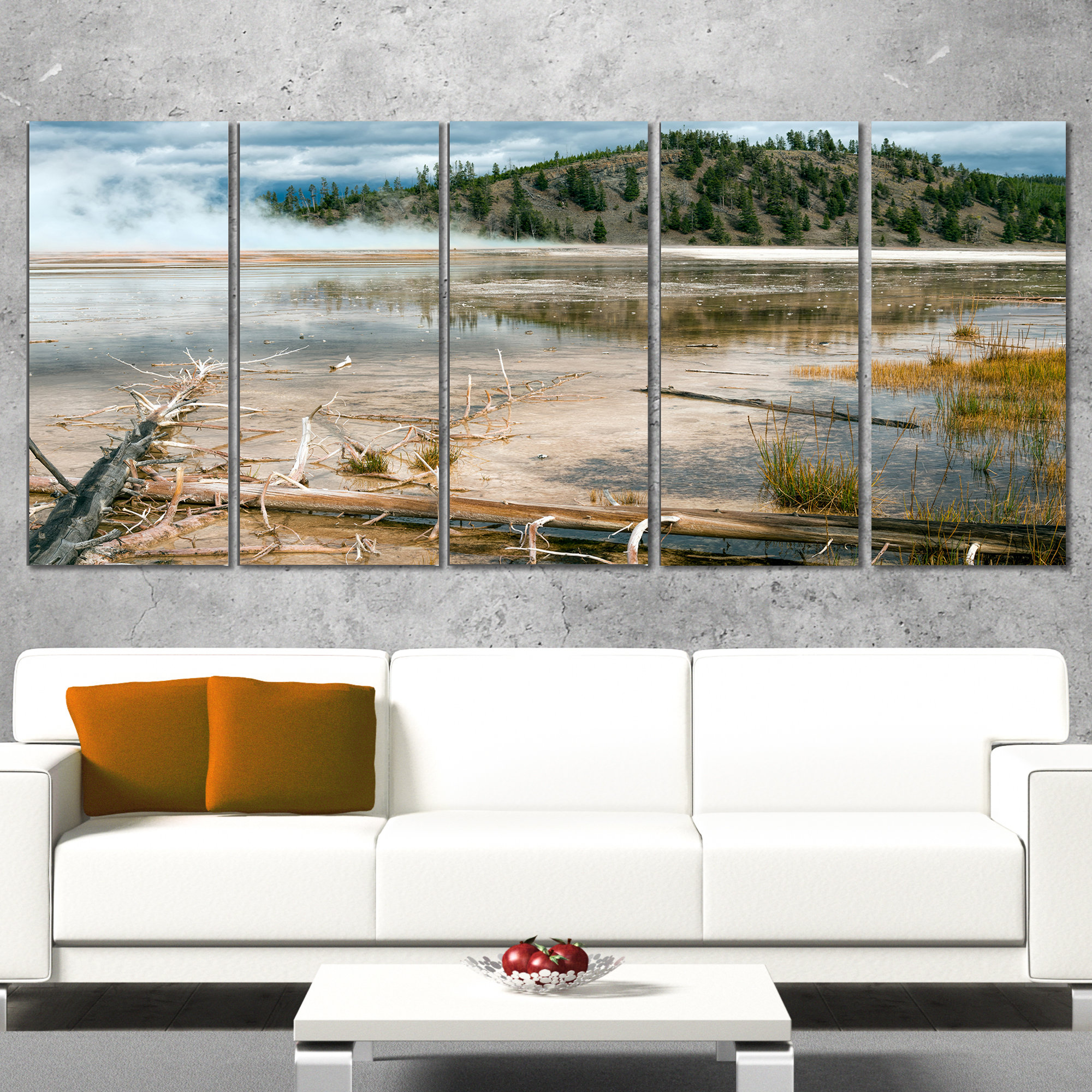 "Grand Prismatic Spring" Landscape Photography Wall Art, 60"x28" 5 ...