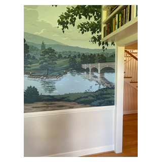 Colonial Themed Murals throughout a music room/library - Victorian ...