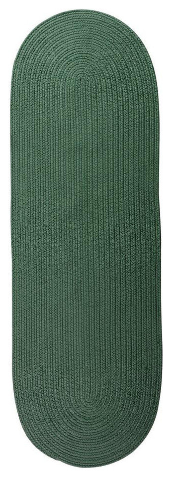 Colonial Mills Rug Reversible Flat-Braid, Oval Runner Hunter Green ...