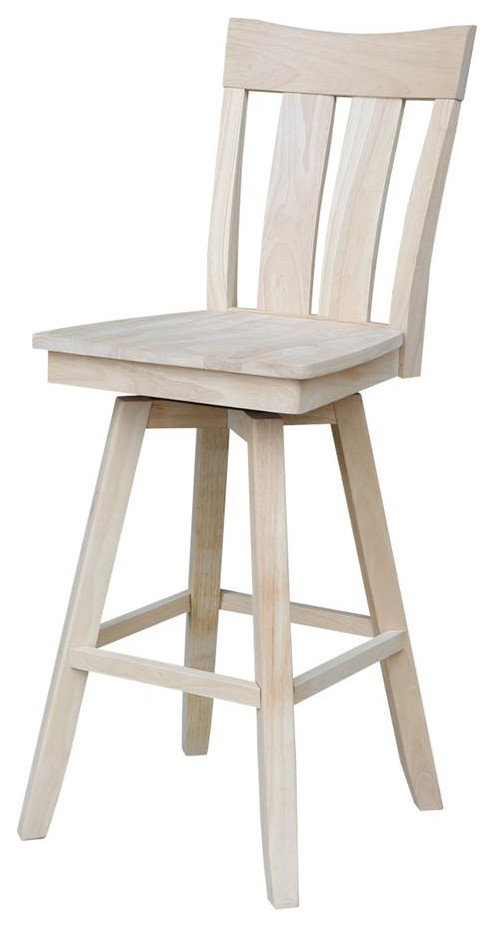 Ava Bar height Stool, Unfinished - Farmhouse - Bar Stools And Counter ...