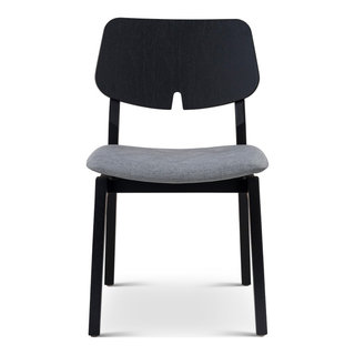 Beth Essence Grey Seat And Ebano Frame Side Chair, 19W x 22.5D x 32.5H ...