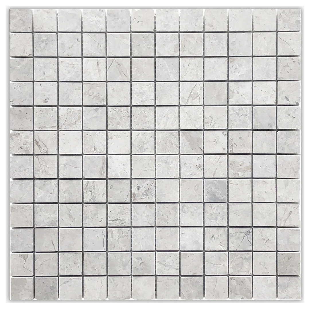 Silver Gray Dark Honed 1x1 Marble Mosaic, 12x12 - Traditional - Mosaic ...