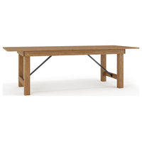 8' x 40 Rectangular Antique Rustic Solid Pine Folding Farm Table ...