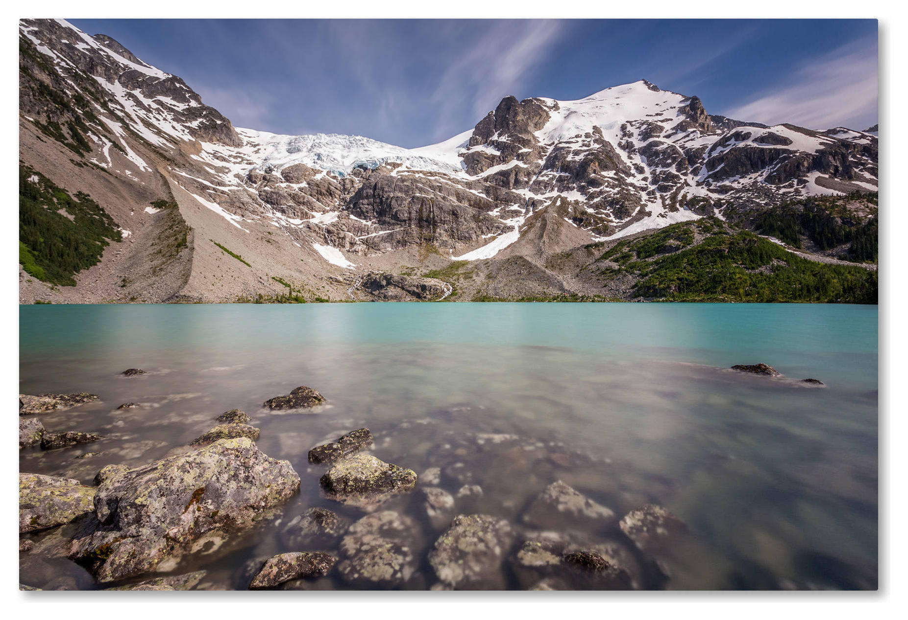 Pierre Leclerc 'Turquoise Blue Lake' Canvas Art, 19"x12" - Rustic ...