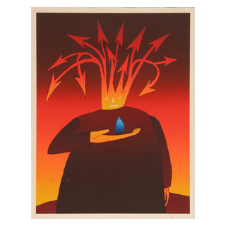 Jean-Michel Folon, Untitled, Arrow Head, Serigraph - Contemporary ...