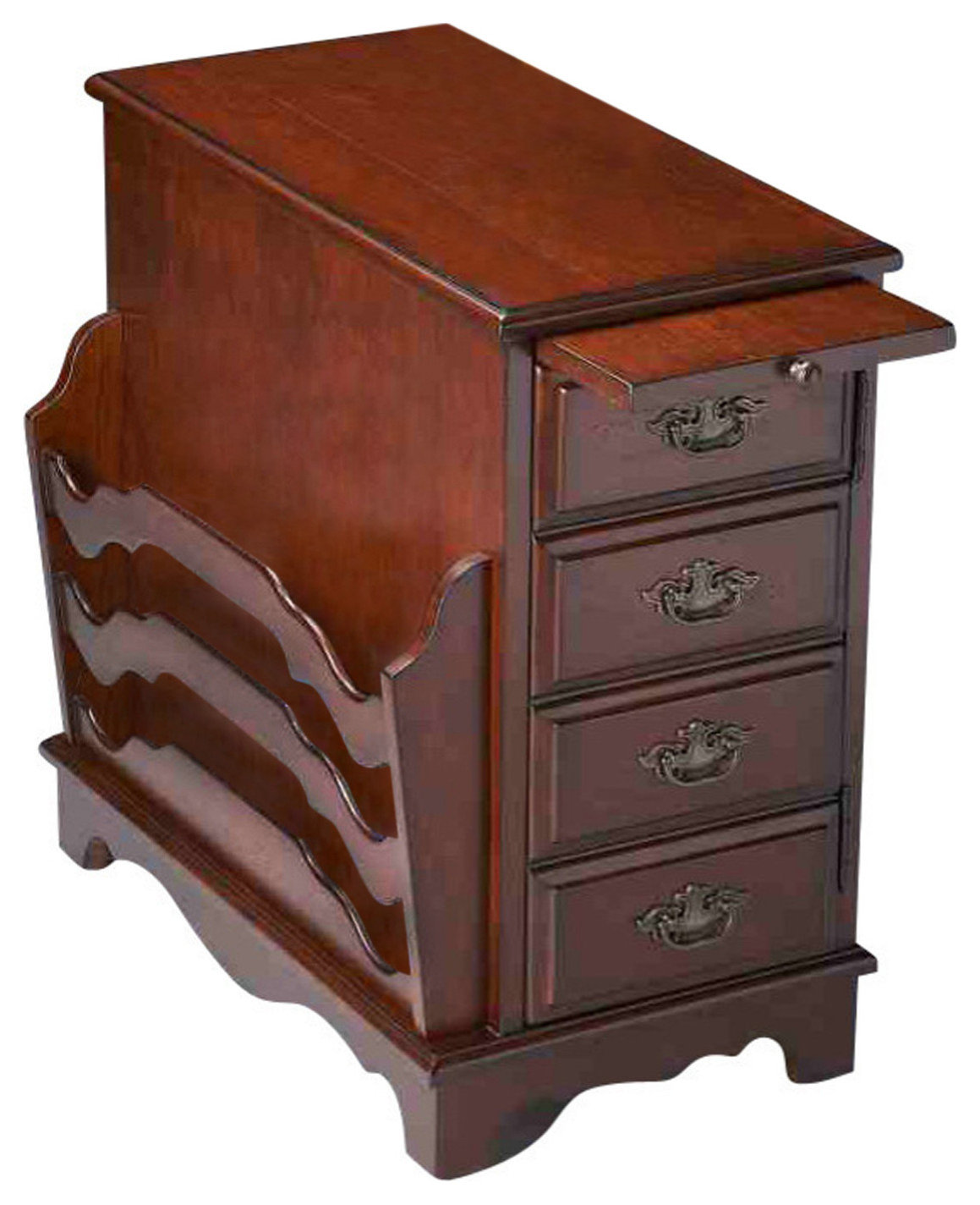 24" Dark Brown Manufactured Wood Rectangular End Table With Four ...