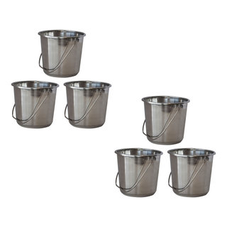 Small Stainless Steel Bucket Set 3Piece Per Set, Set of 2 - Traditional ...
