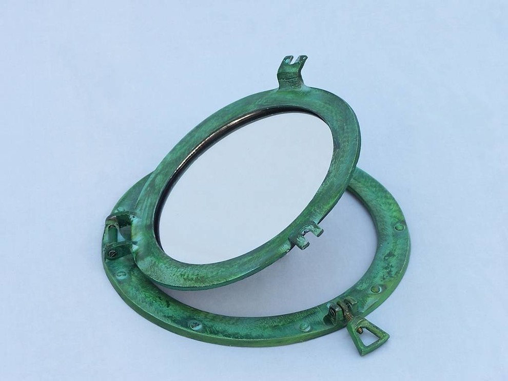 Shipwrecked Decorative Ship Porthole Mirror, 12" - Modern - Wall ...