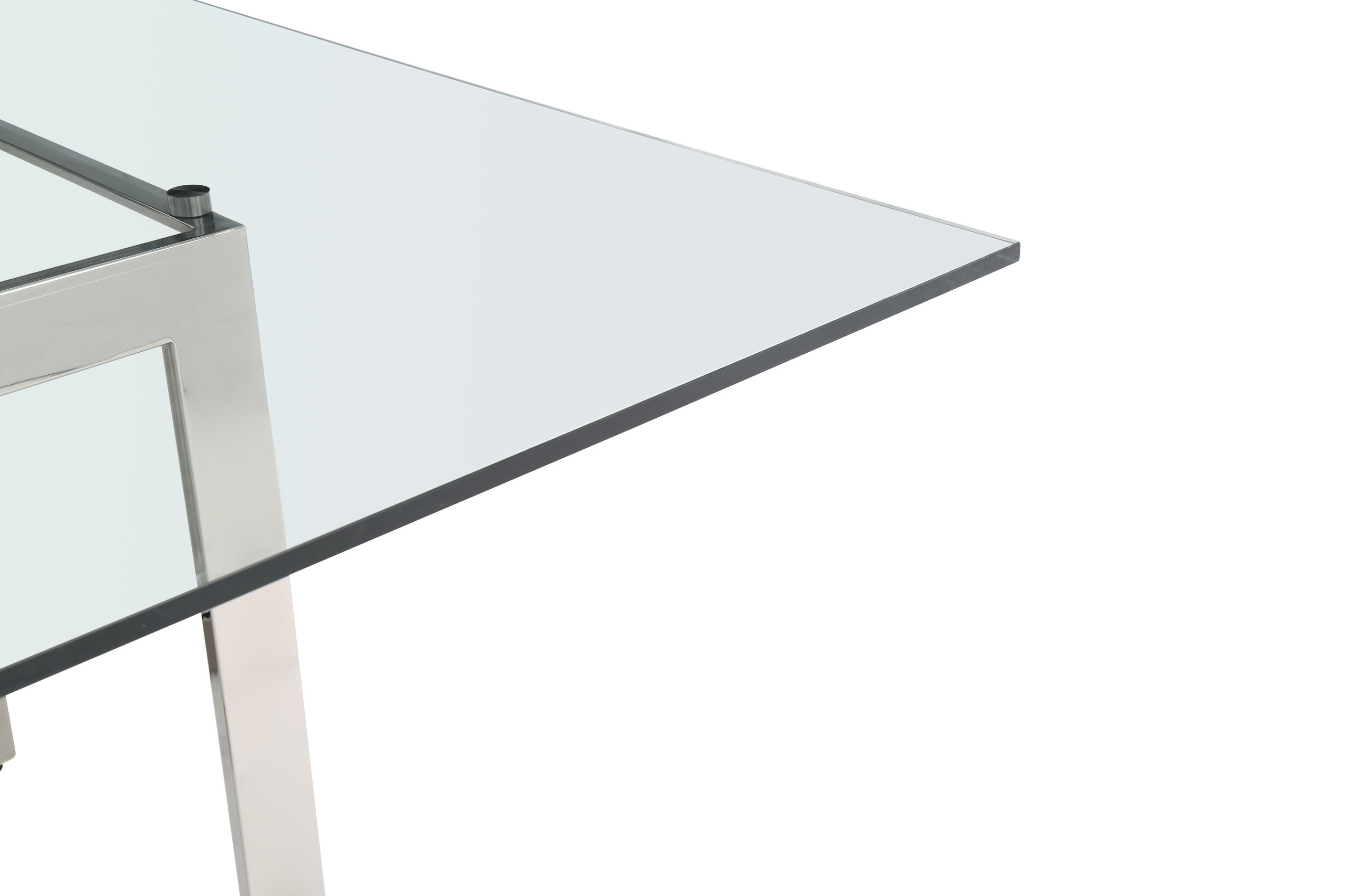 Modrest Keaton Square Modern Glass + Stainless Steel Dining Table ...