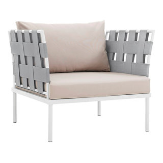 Modern Contemporary Urban Design Outdoor Patio Lounge Chair, Beige ...