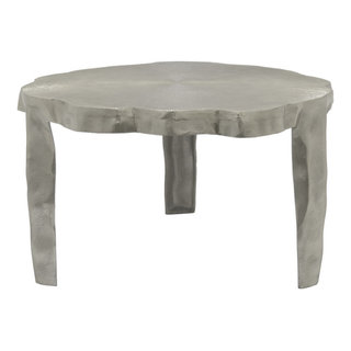 Plutus Brands Metal Table Round, Silver Metal - Contemporary - Side Tables And End Tables - by ...