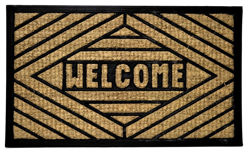 Welcome Rubber Coir Mat - Contemporary - Doormats - by Imports Decor ...