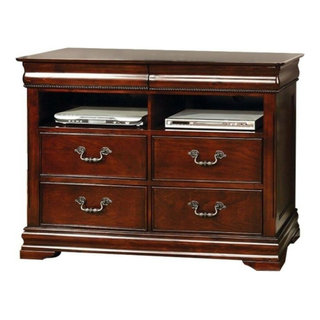 Cherry Finish Wooden Media Chest - Traditional - Media Cabinets - by ...