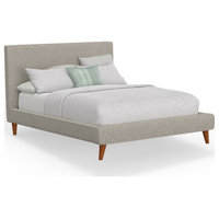 Alpine Furniture Britney Standard King Upholstered Platform Bed in ...