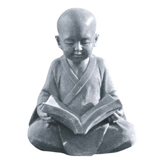 Baby Buddha Studying Statue - Asian - Garden Statues And Yard Art - by ...