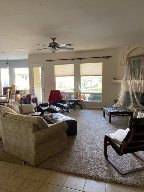 ceiling fan placement and can light placement.