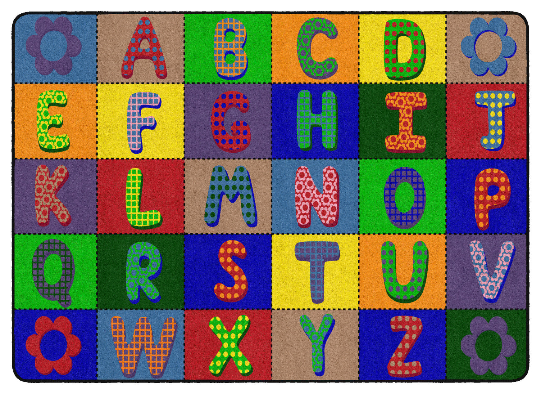 Flagship Carpets FA1301-32FS 6x8'4 Abc Quilt Primary Rug, 6x8'4 ...