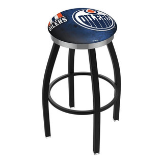 Holland L8B2C 03 Edmonton Oilers 36" Swivel Bar Stool - Black/Chrome ...