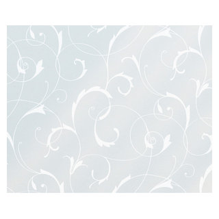Scroll Flower Static Window Film - Transitional - Window Film - by ...