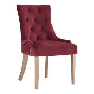Pose Performance Velvet Dining Chair, Maroon - Contemporary - Dining ...