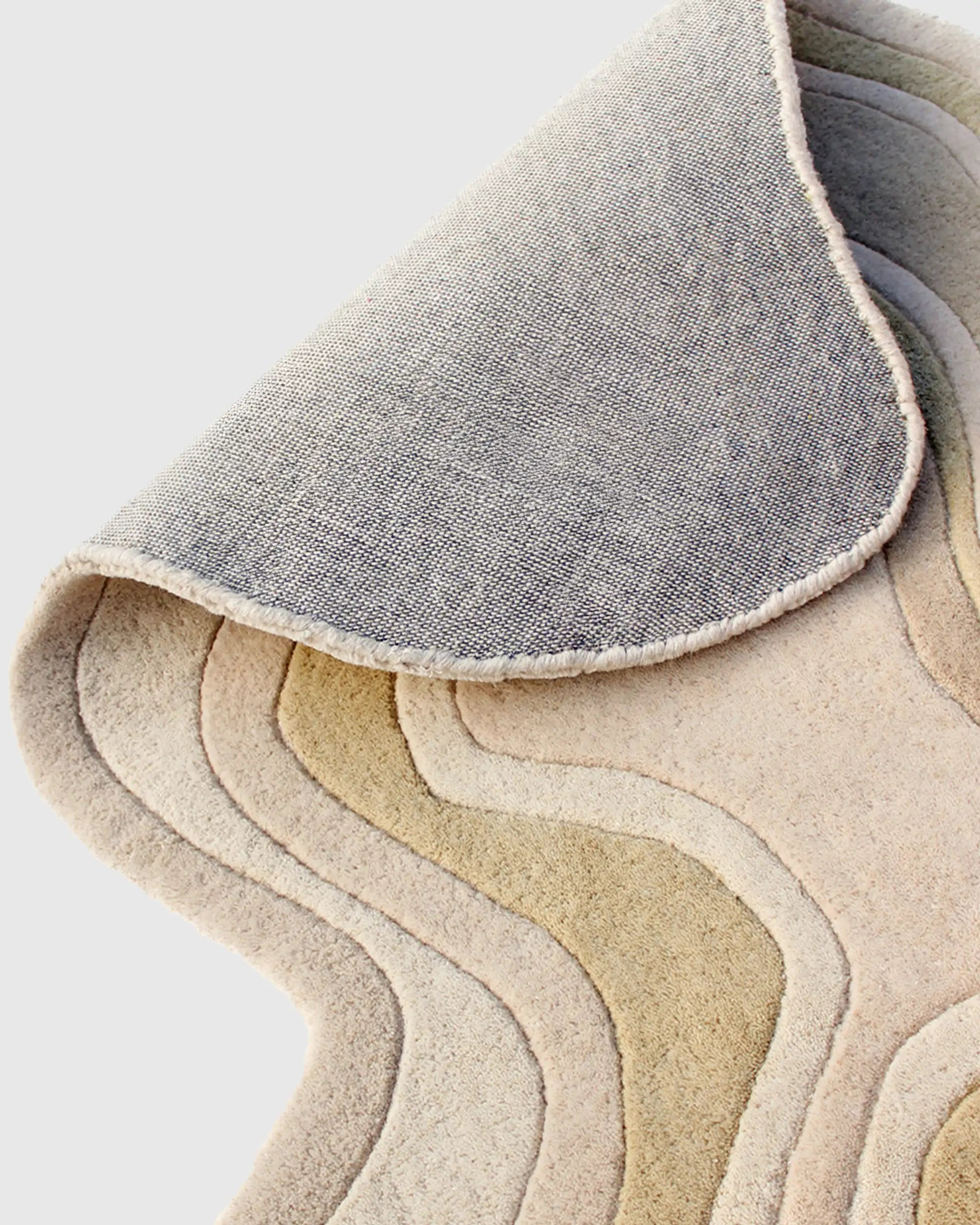 Jubi Rolling Tides Tan Organic Shaped Rug, Modern Neutral Hand-Tufted ...