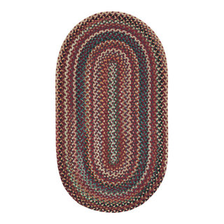 Capel Sherwood Forest Red 0980_550 Braided Rugs, 5'6"x5'6" Rectangle ...