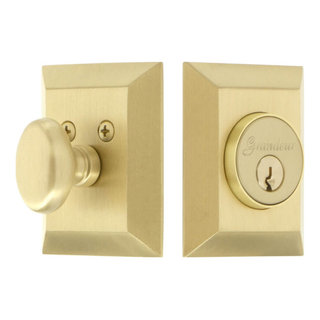 Grandeur Fifth Avenue Square Single Cylinder Deadbolt - Transitional ...