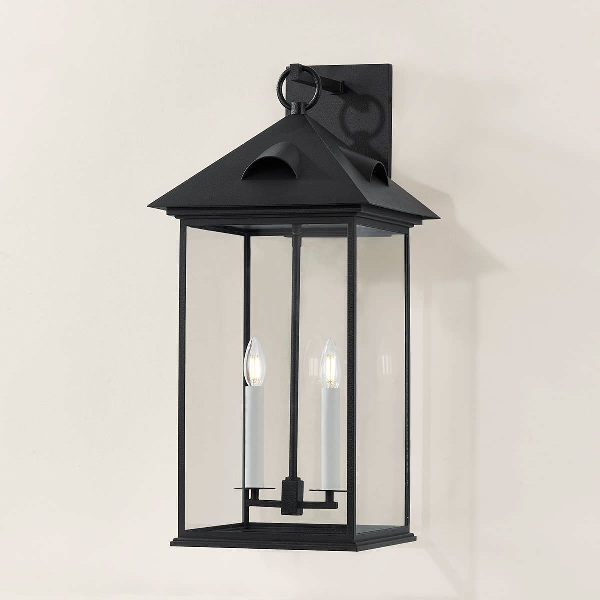 Corning Exterior Wall Sconce, Forged Iron - Transitional - Outdoor Wall ...